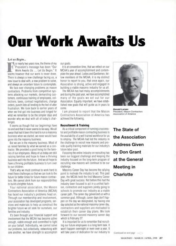 Masonry Magazine April 1998 Page. 27