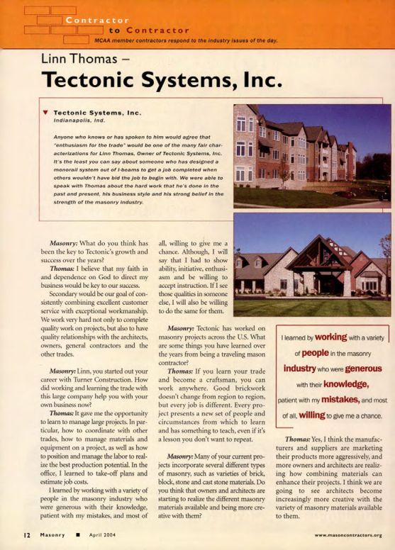 Masonry Magazine April 2004 Page. 14