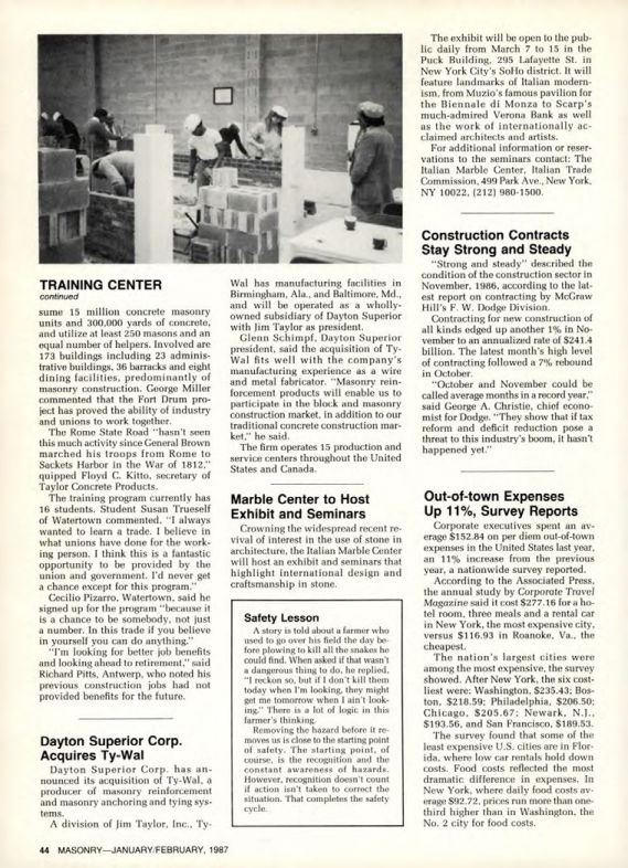 Masonry Magazine February 1987 Page. 44